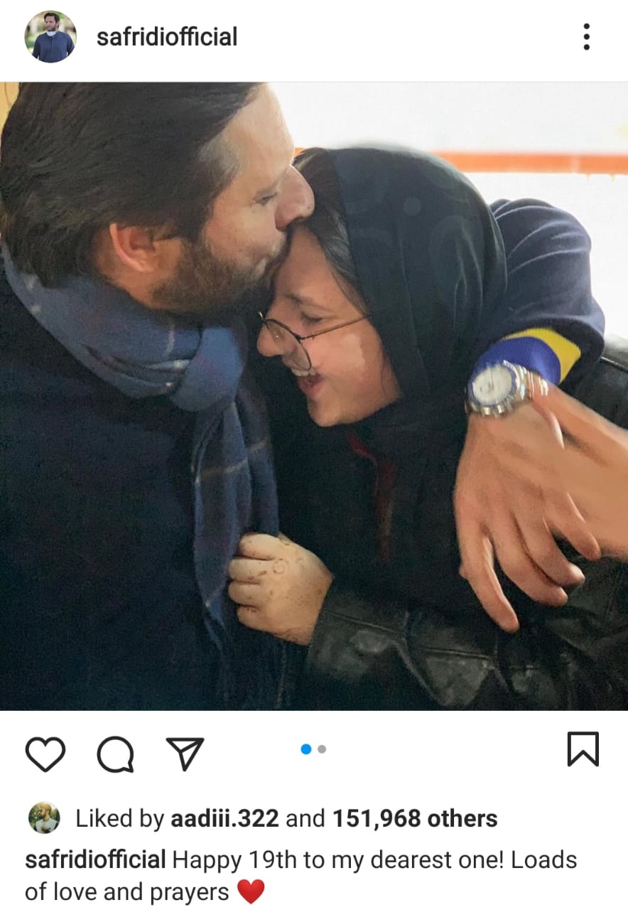 Afridi wishes his daughter Aqsa on her 19th birthday