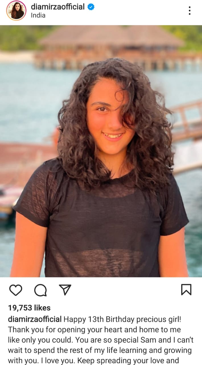 Dia Mirza pens a heartfelt note for stepdaughter Samaira Rekhi on birthday